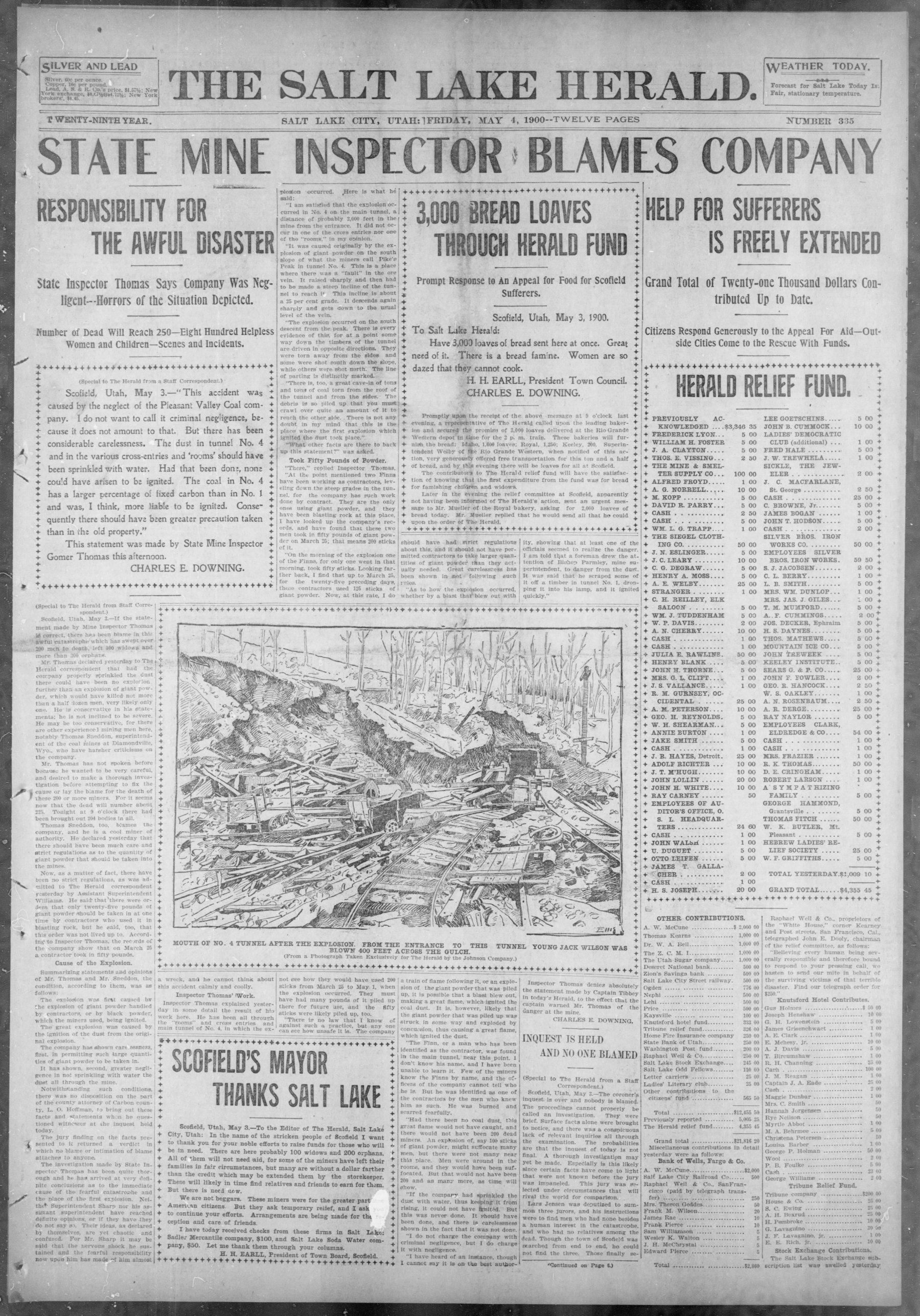 Scofield Mining Disaster – People's History Utah