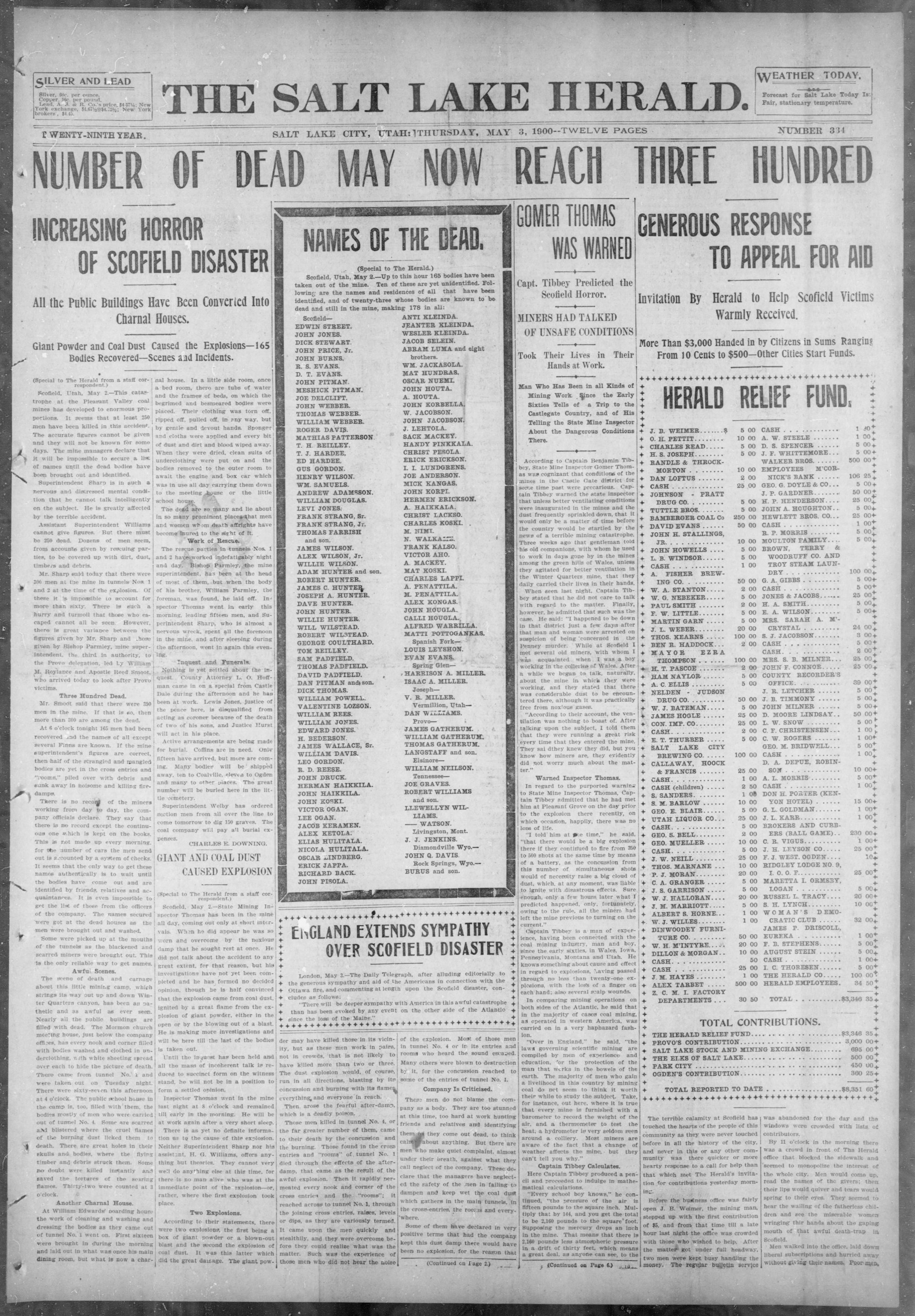 Scofield Mining Disaster – People's History Utah